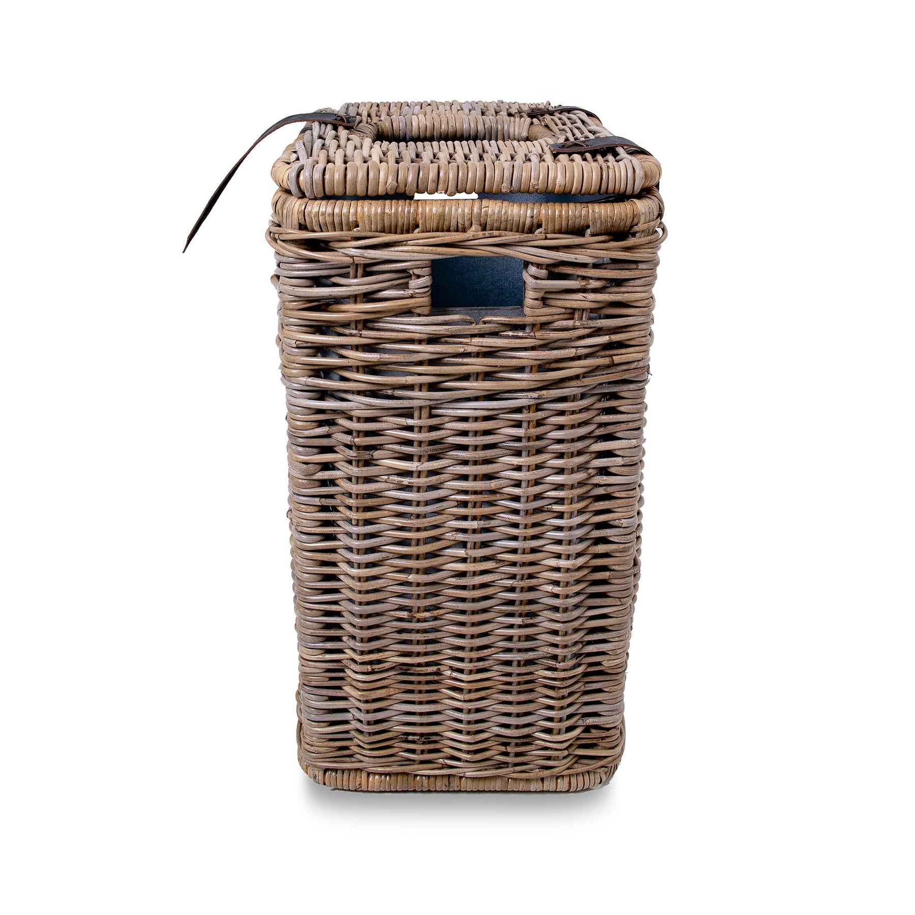 Drop-In Rectangular Kubu Wicker Waste Basket with Metal Liner – The ...