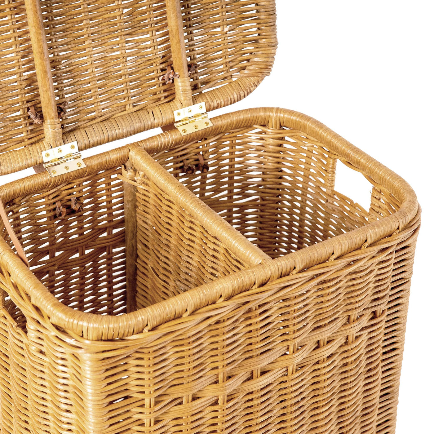 Wicker Divided Recycling Basket