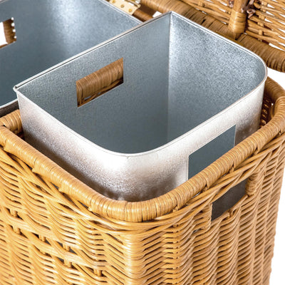 Wicker Divided Recycling Basket