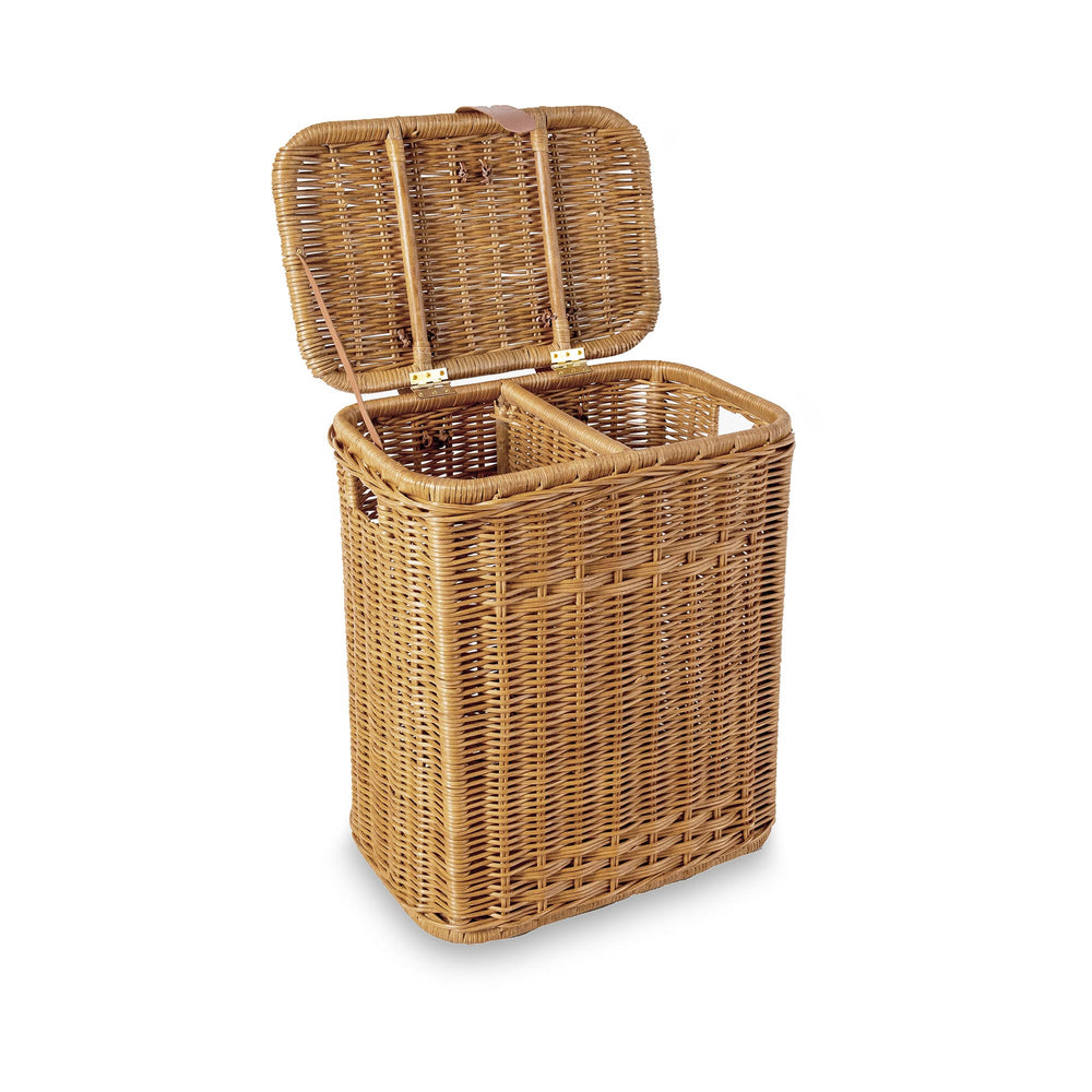 Wicker Divided Recycling Basket