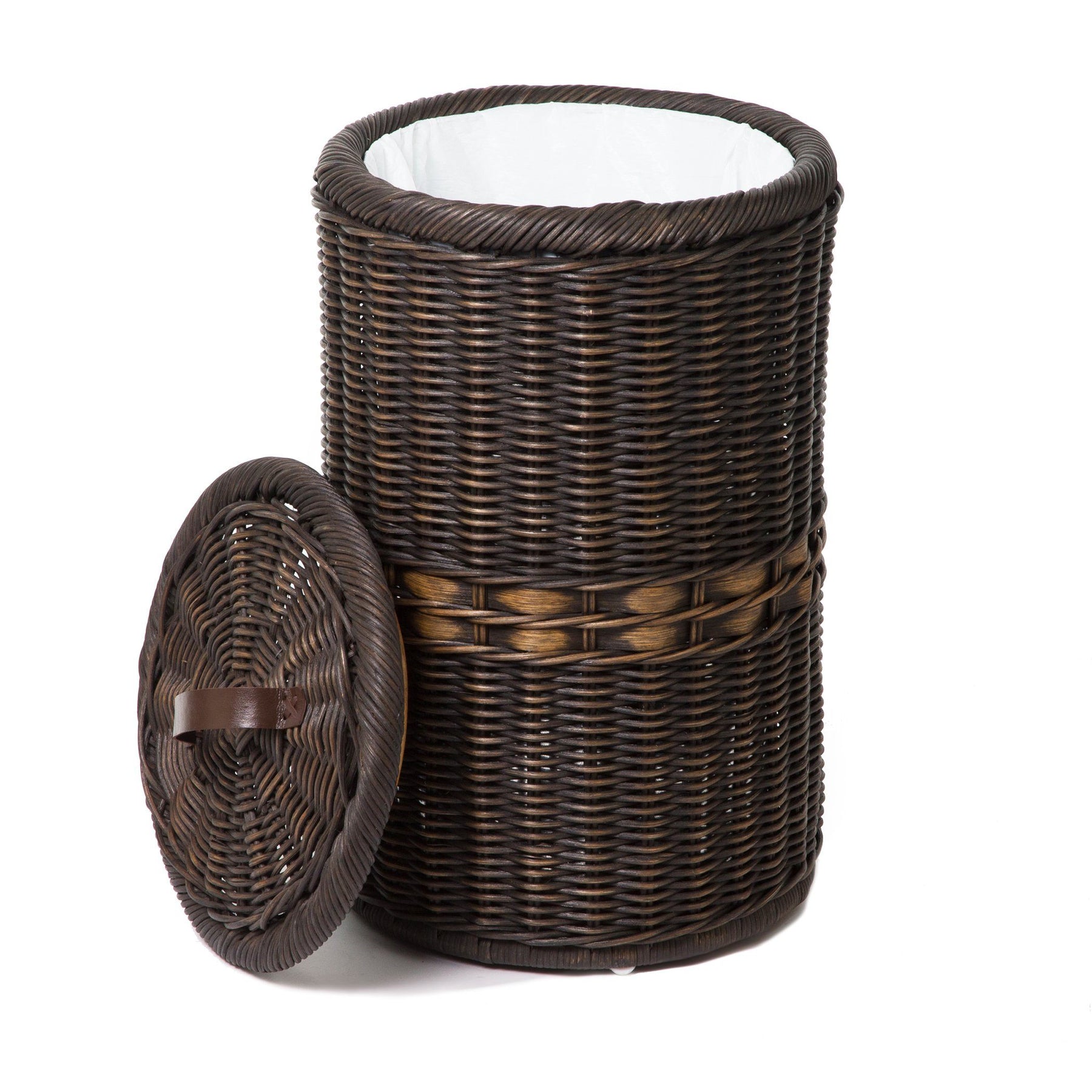 Tall Wicker Waste Basket with Metal Liner – The Basket Lady