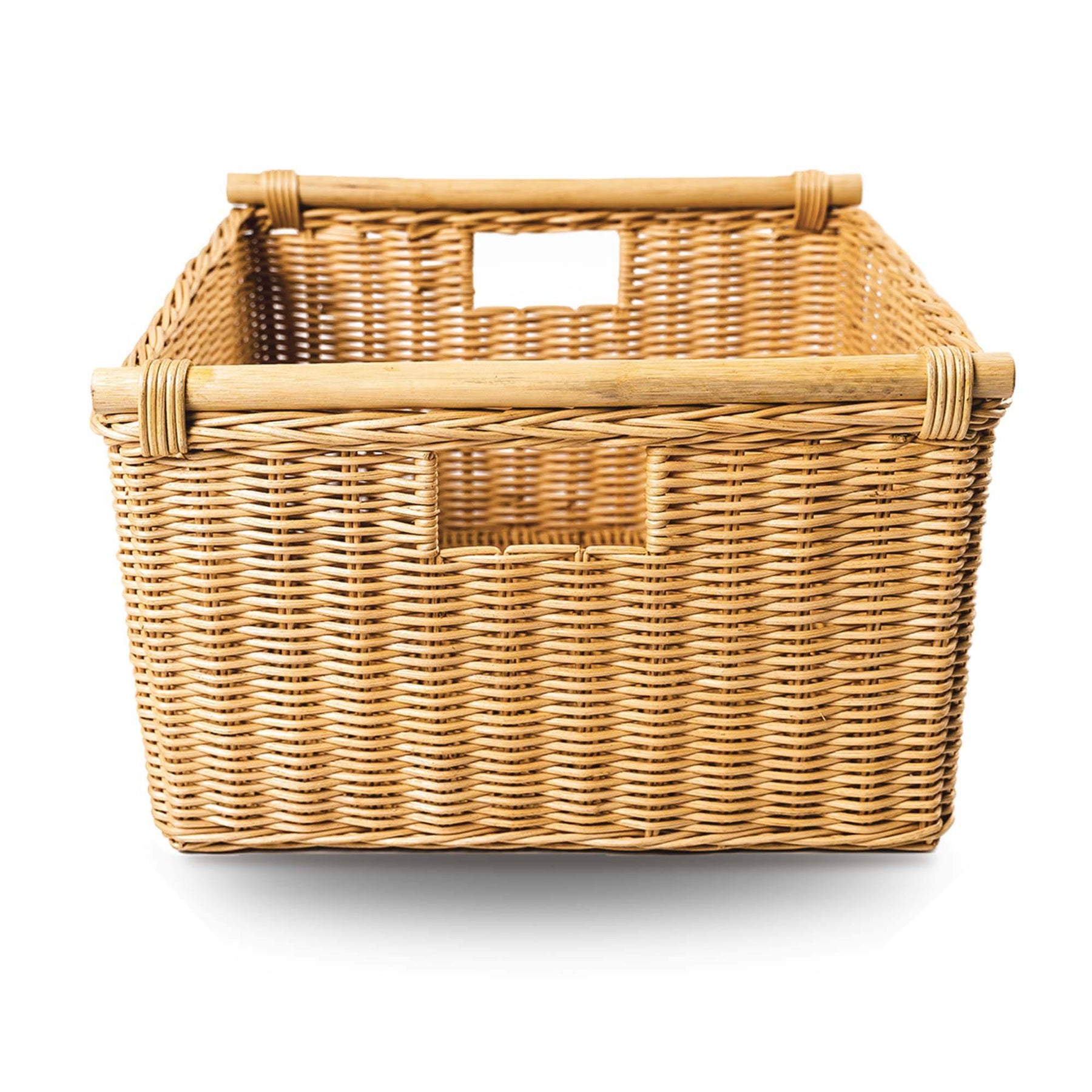 Deep Pole Handle Wicker Storage Basket | The Basket Lady
