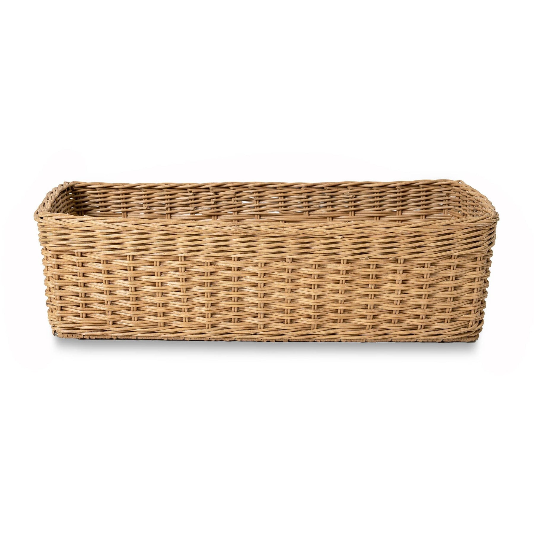 Narrow Rectangular Wicker Storage Basket | The Basket Lady
