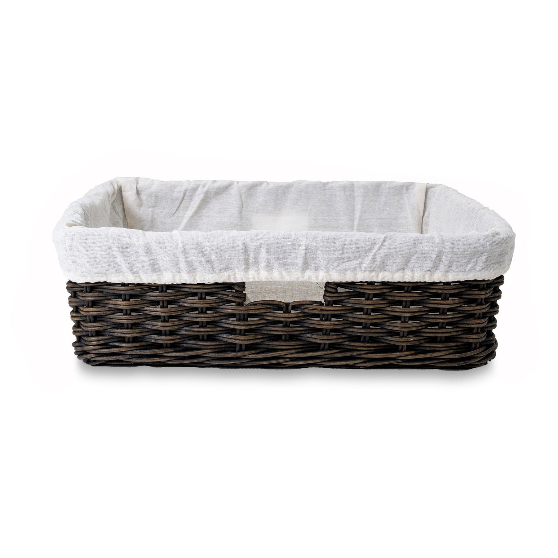 Fabric Basket Liner for Rectangular Low Wicker Storage Basket | The ...