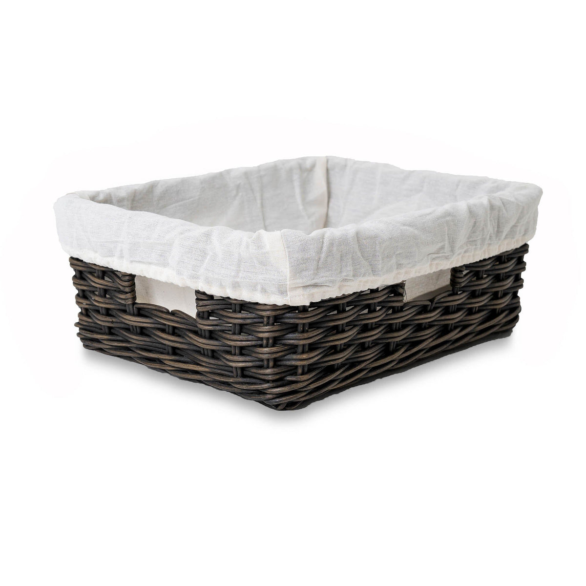 Rectangular Low Wicker Storage Basket