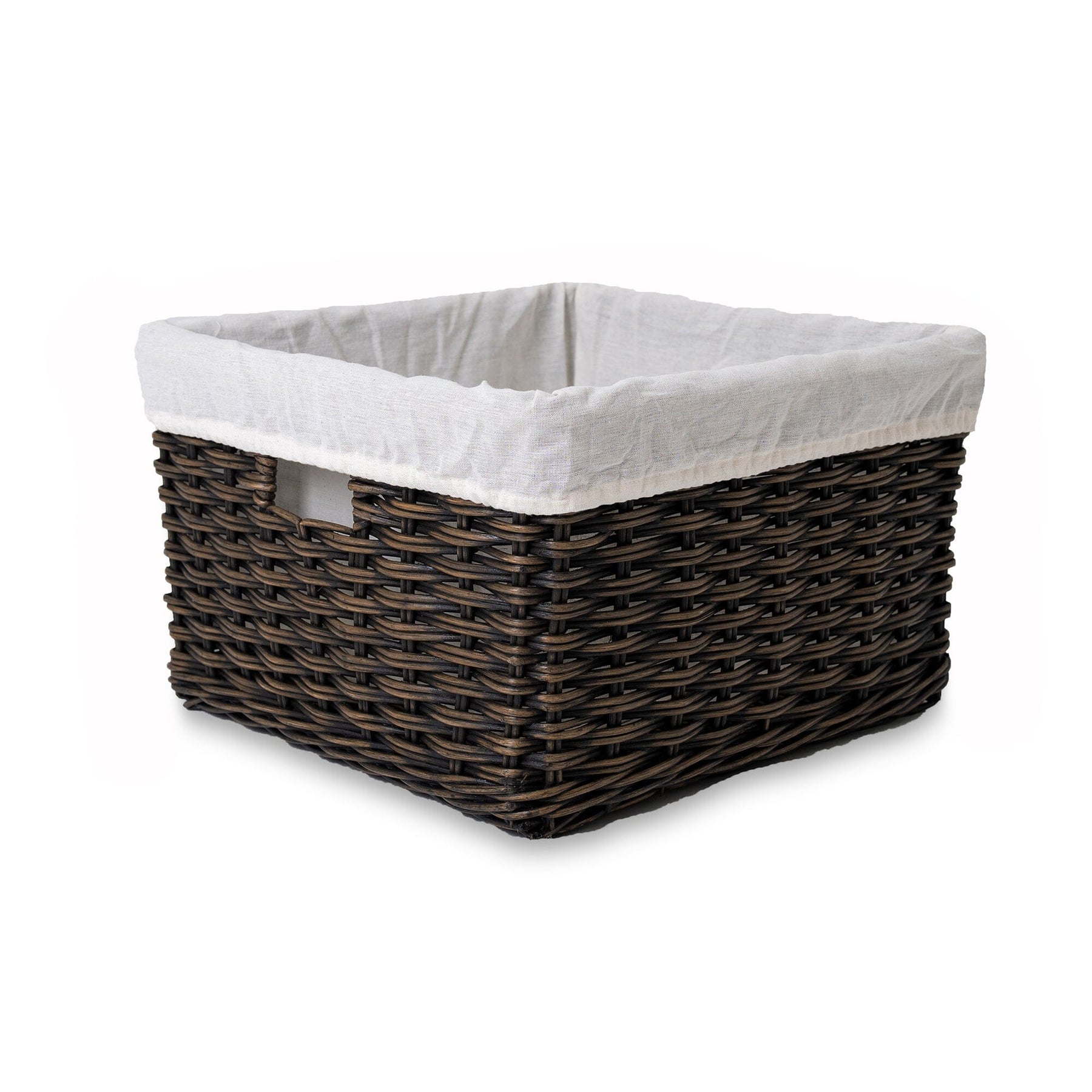 Fabric Basket Liner for Square Deep Wicker Storage Basket | The Basket Lady