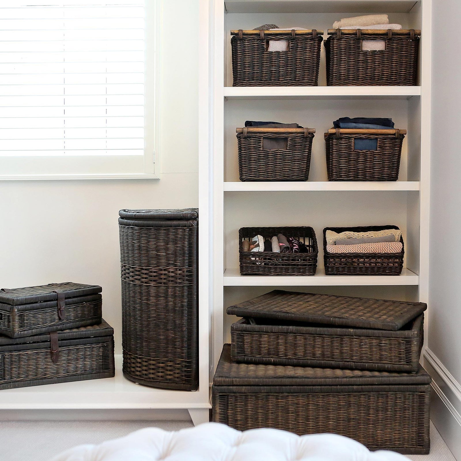 Under bed Wicker Storage Basket Bedroom Storage | Basket Lady